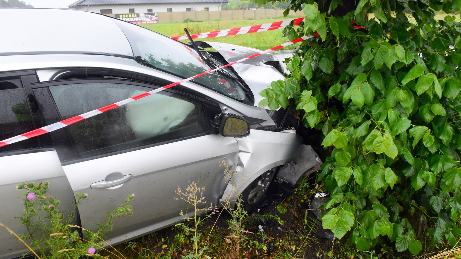 Fordem uderzył w drzewo i się oddalił Fordem uderzył w drzewo i się oddalił
